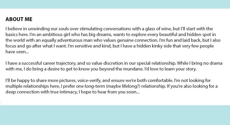 Sugar Baby Bio Examples: How To Write a Sugar Baby Profile | Just Sugar